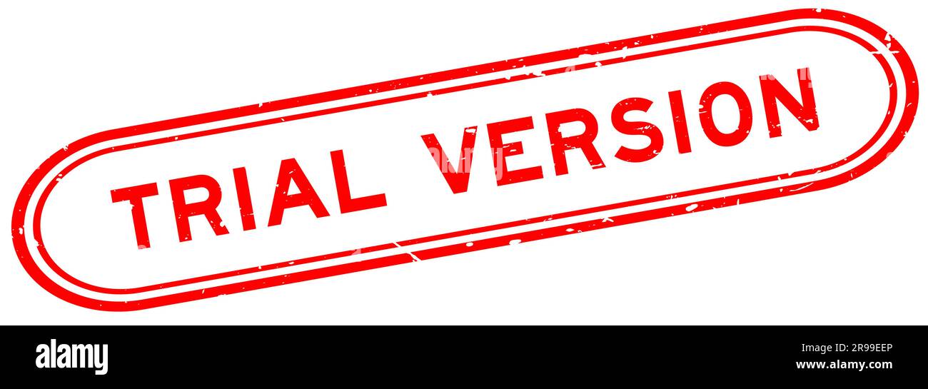 Grunge red trial version word rubber seal stamp on white background ...