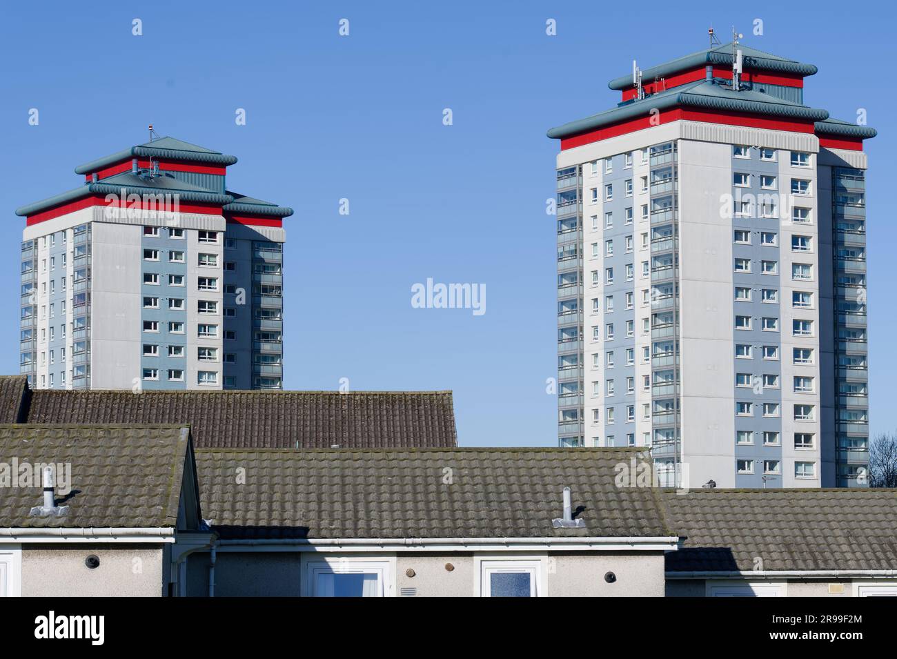 High rise council flats in poor housing estate Stock Photo - Alamy