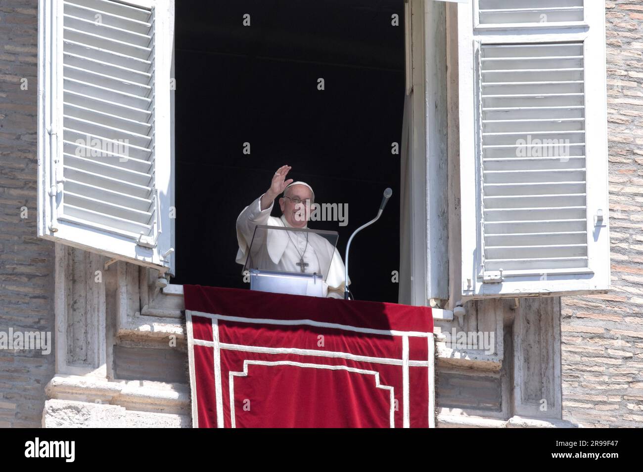 Vatican City, Vatican, 25 June 2023. Pope Francis delivers his Sunday ...