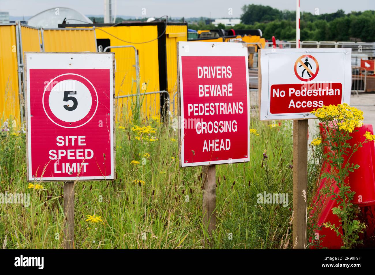 Construction site health and safety message rules sign board signage on ...