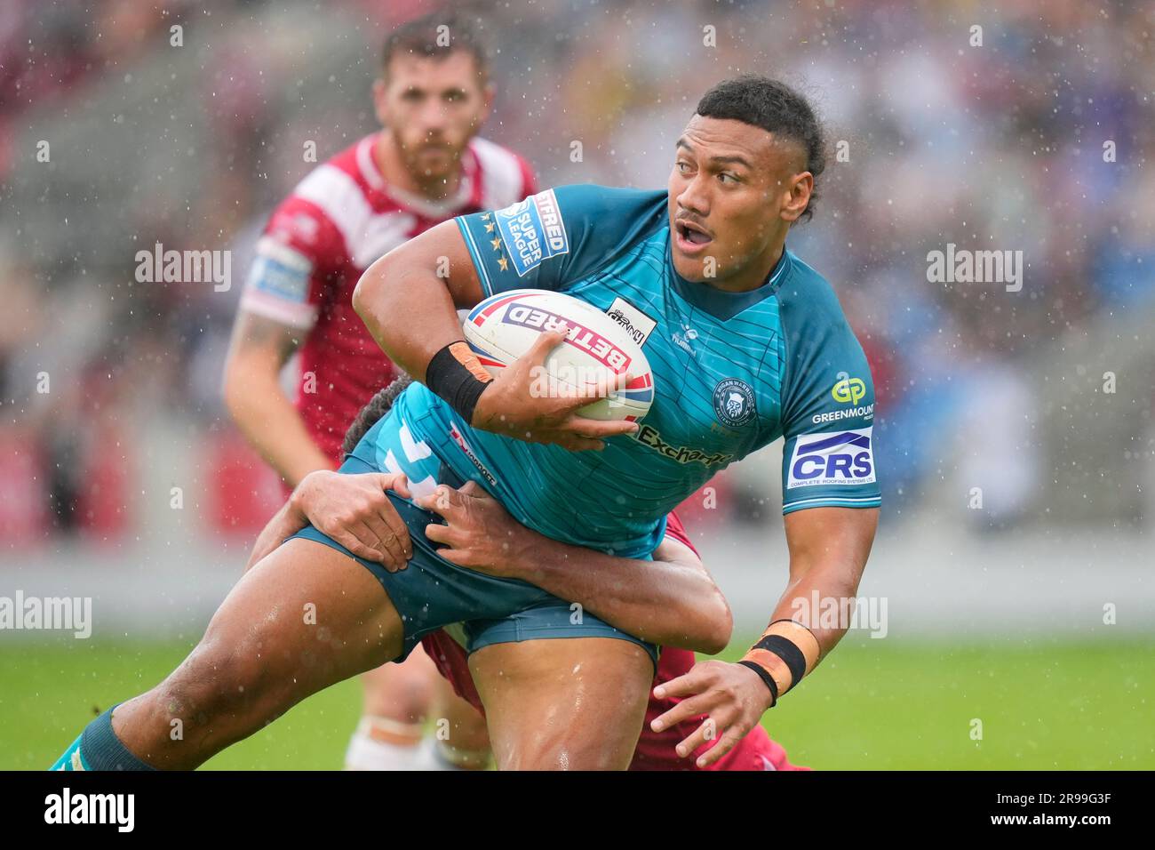 Patrick Mago #20 of Wigan Warriors during the Betfred Super League ...