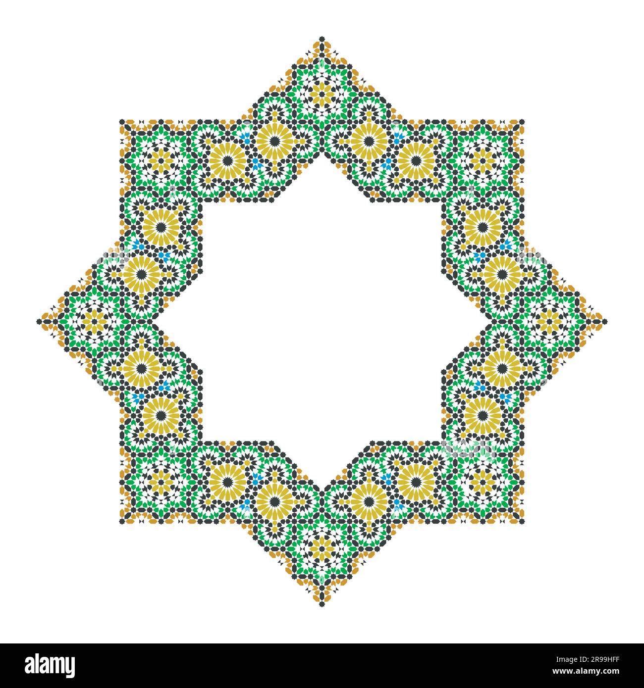 Decorative octagonal star with an ornament in Arabic style Stock Vector ...