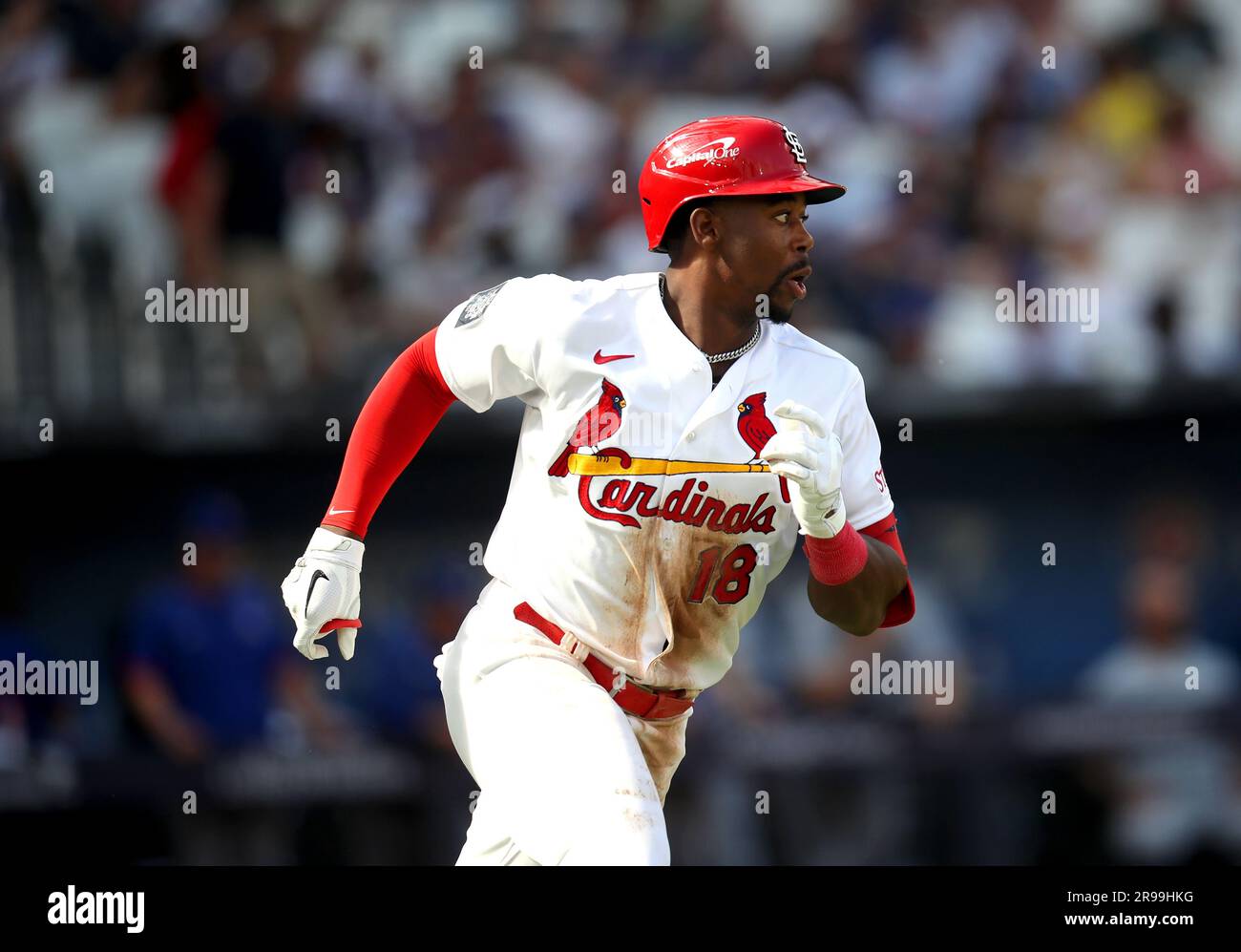 St. Louis Cardinals' Jordan Walker runs between bases during the MLB ...
