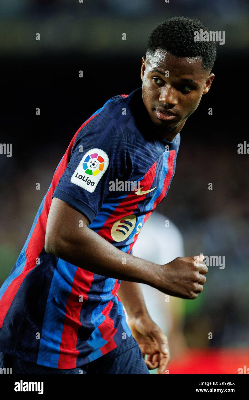 BARCELONA - MAY 2: Ansu Fati in action during the LaLiga match between ...