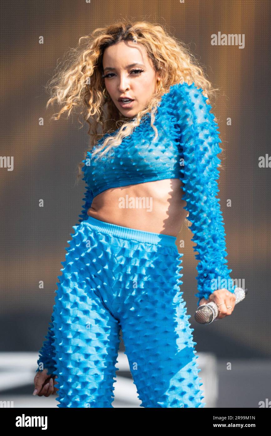 Tinashe performing on stage at BST Hyde Park in London. Picture date ...