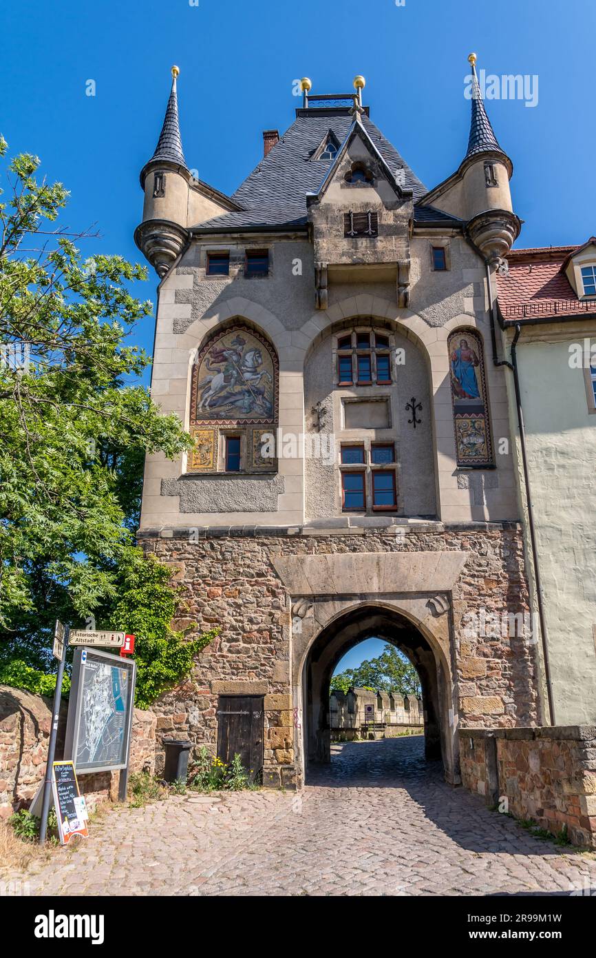 Meissen, Gothic city gate with turrets Stock Photo - Alamy
