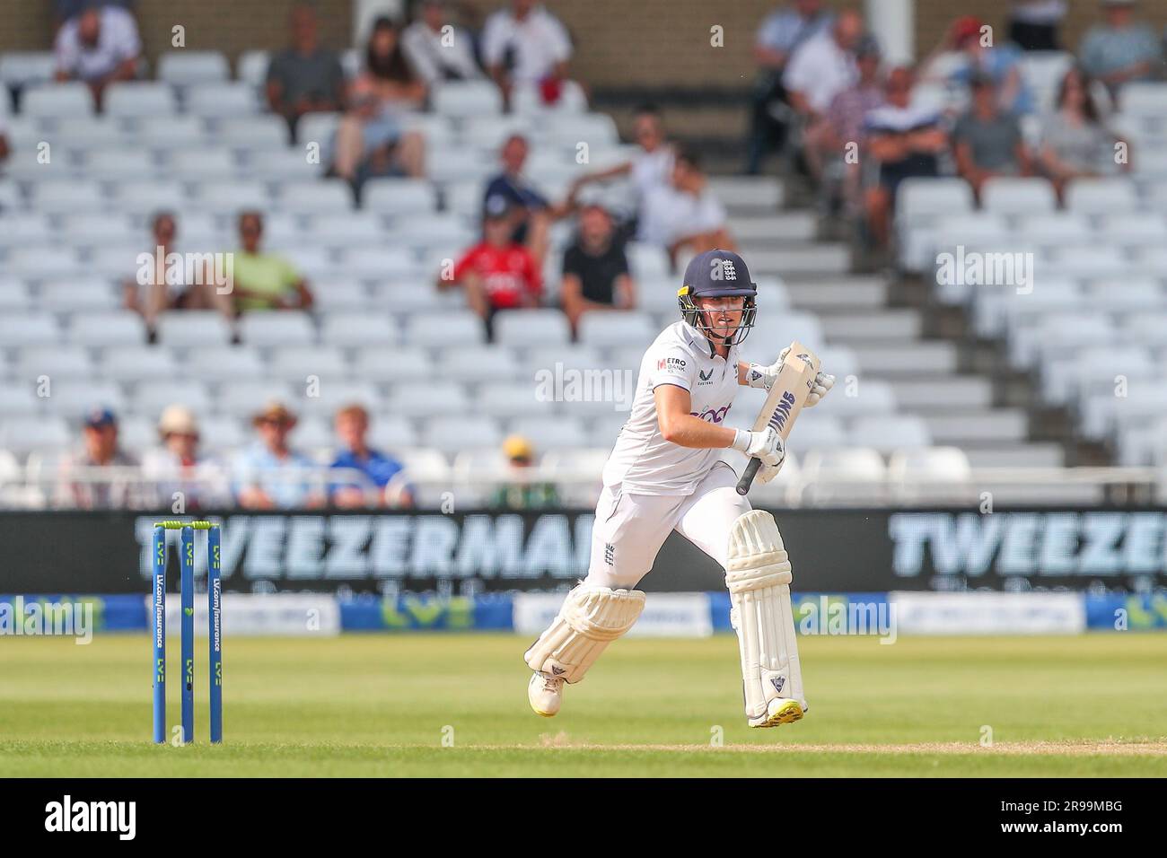 Emma Lamb of England makes two runs during the Metro Bank Women's Ashes ...