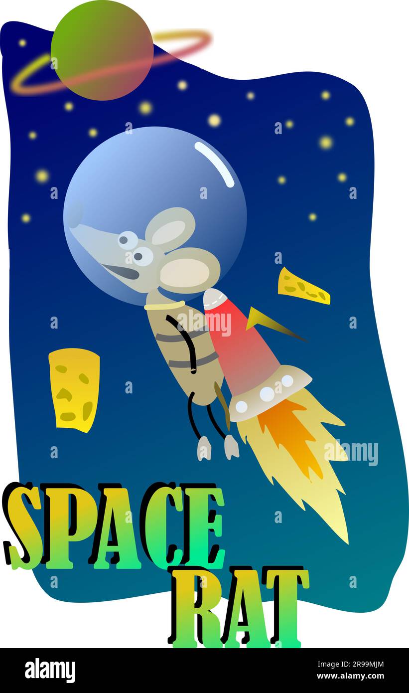 Space rat image with rocket Stock Photo - Alamy