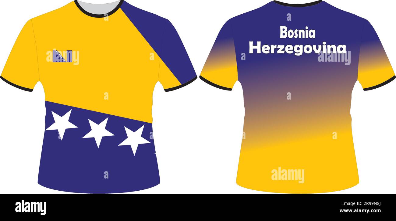 T Shirts Design with Bosnia and Herzegovina Flag Vector Stock Vector ...