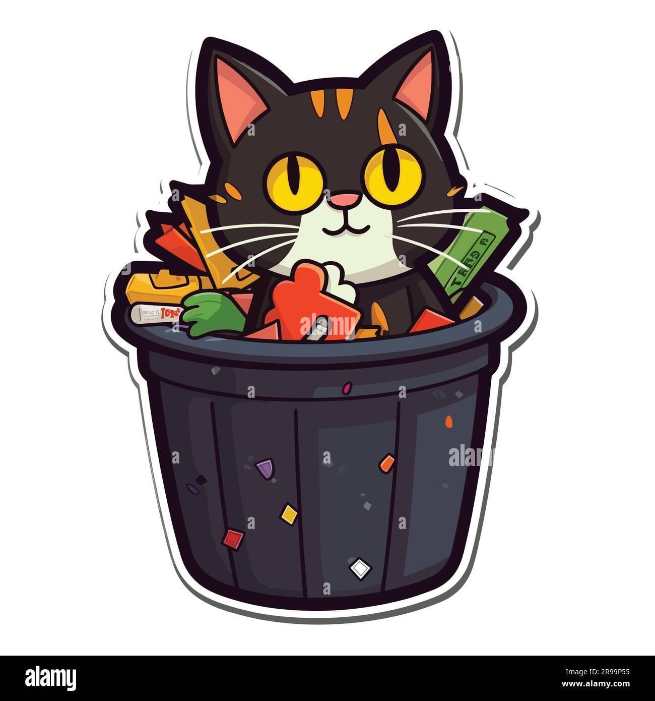 Cat dustbin Stock Vector Images - Alamy