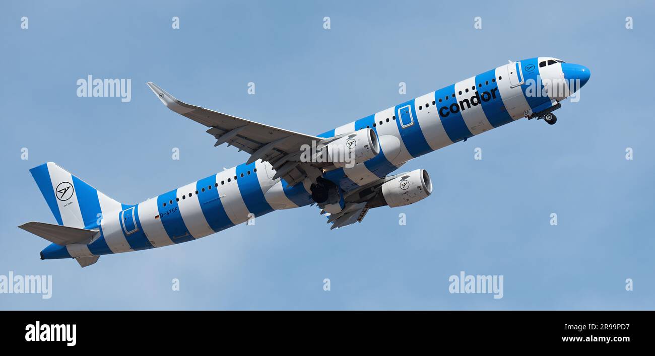 Tenerife, Spain June 7 st, 2023.Condor Airlines Airbus A321-211. Condor ...