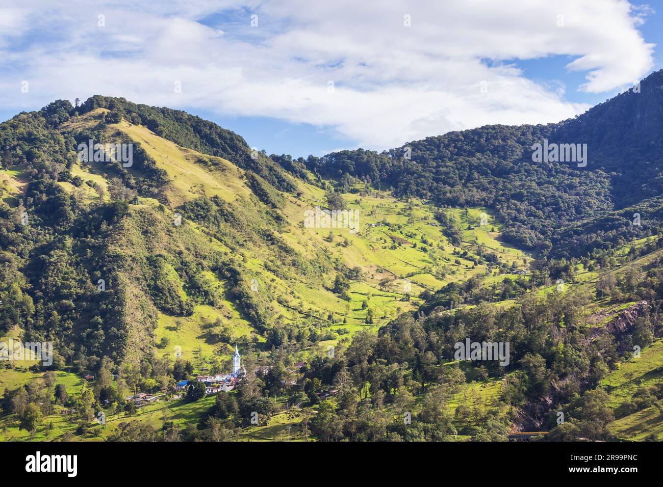 Beautiful small colonial village in Colombian mountains, South America ...