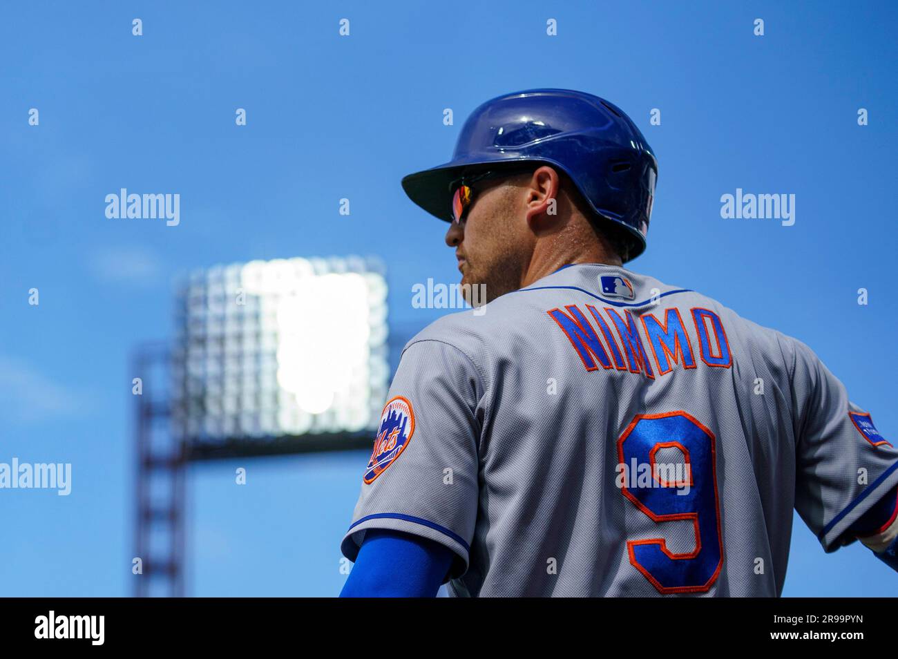 New York Mets' Brandon Nimmo looks on during the baseball game against ...