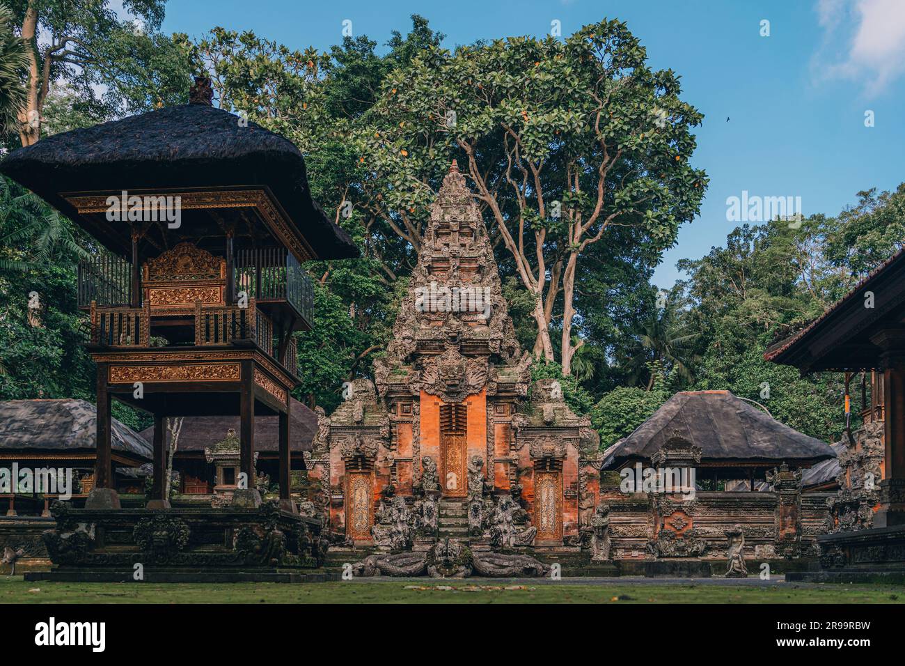 Temple in ubud sacred monkey forest sanctuary. Balinese traditional ...