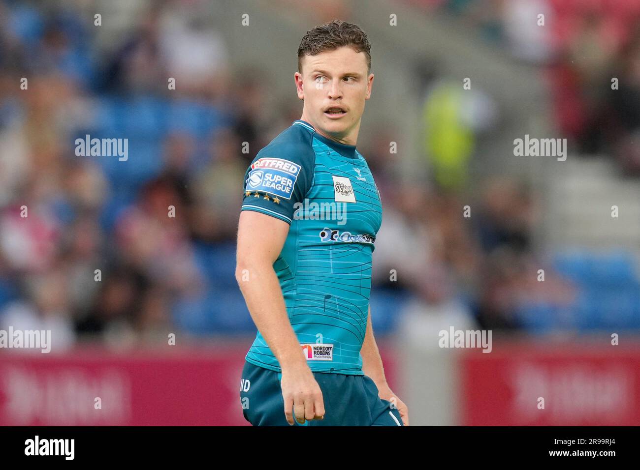 Jai Field #1 of Wigan Warriors during the Betfred Super League Round 16 ...