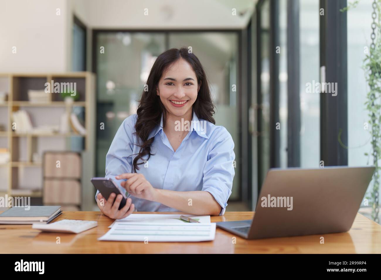 Business woman makes financial analysis hi-res stock photography and ...