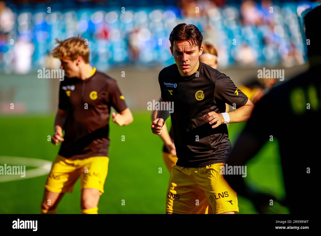 Drammen, Norway, 25th June 2023. Bodø/Glimt's Hugo Vetlesen during warm ...