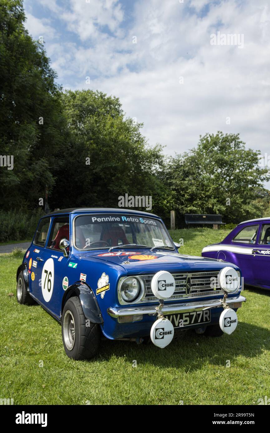 Mini rally car. Burnley Classic Car Show 2023 Stock Photo - Alamy