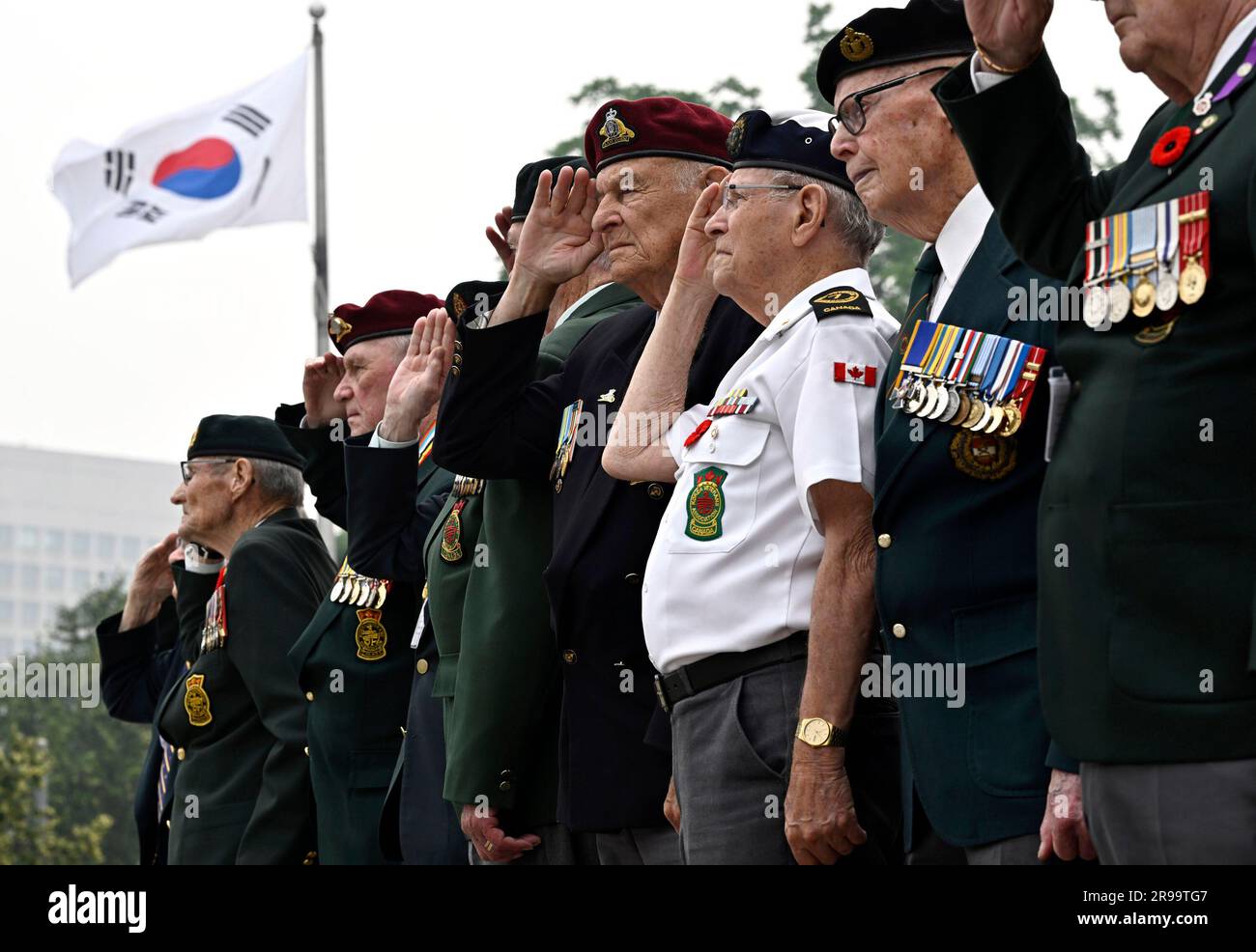 Korean War Veteran Saluting Presumed US War Remains Repatriated In