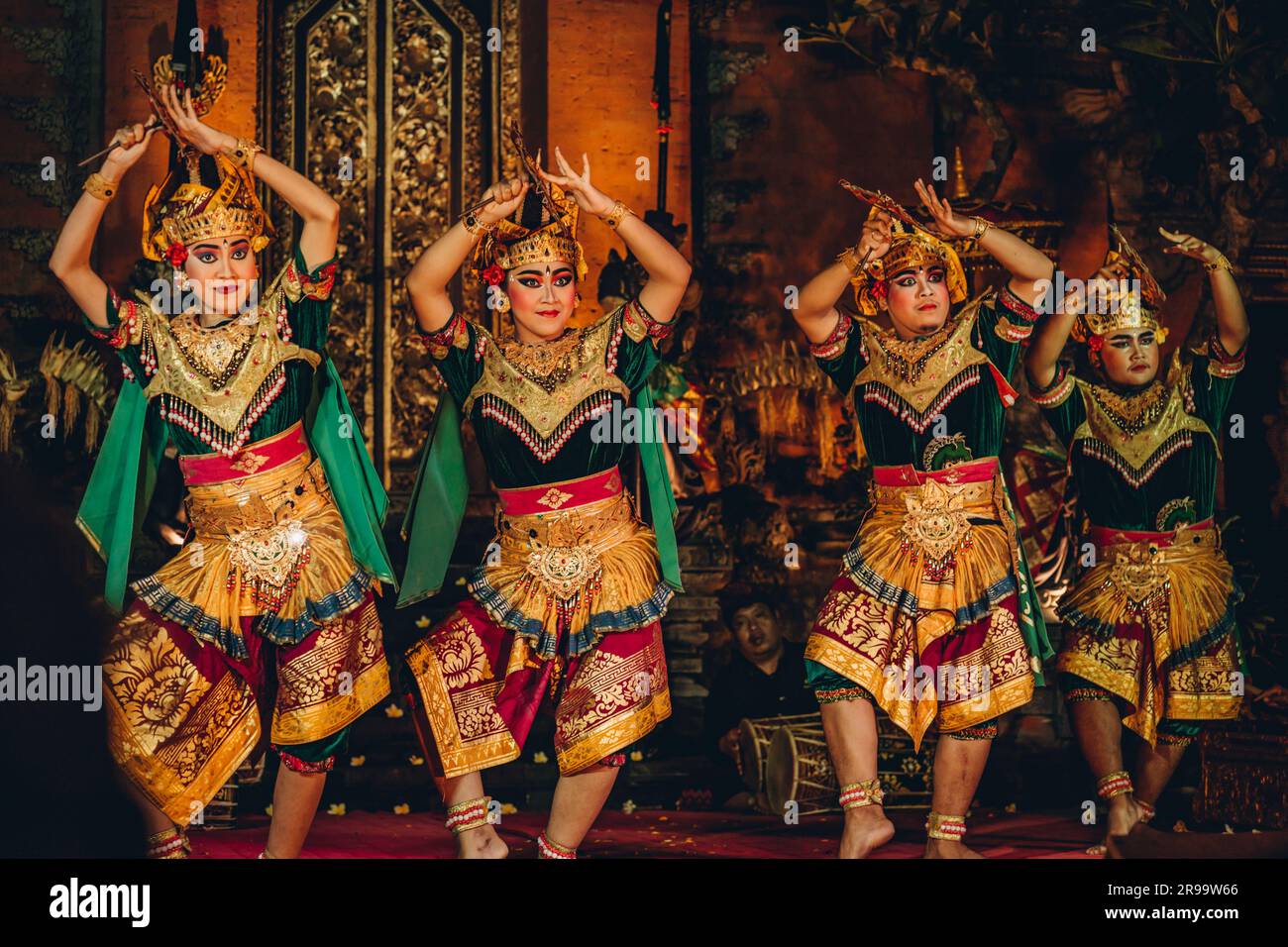 UBUD, BALI, INDONESIA - FEBRUARY 10, 2023: Traditional dance Legong and ...