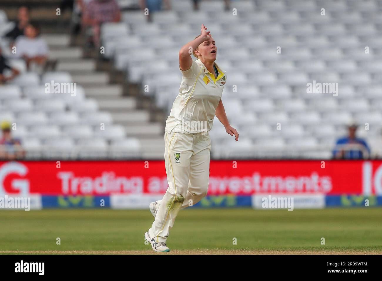 Tahlia McGrath of Australia reacts during the Metro Bank Women's Ashes ...