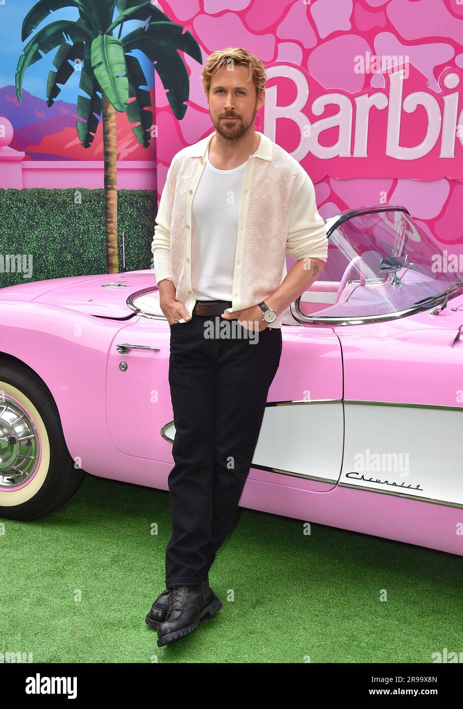 Ryan Gosling arrives at a photocall for "Barbie," Sunday, June 25, 2023 ...