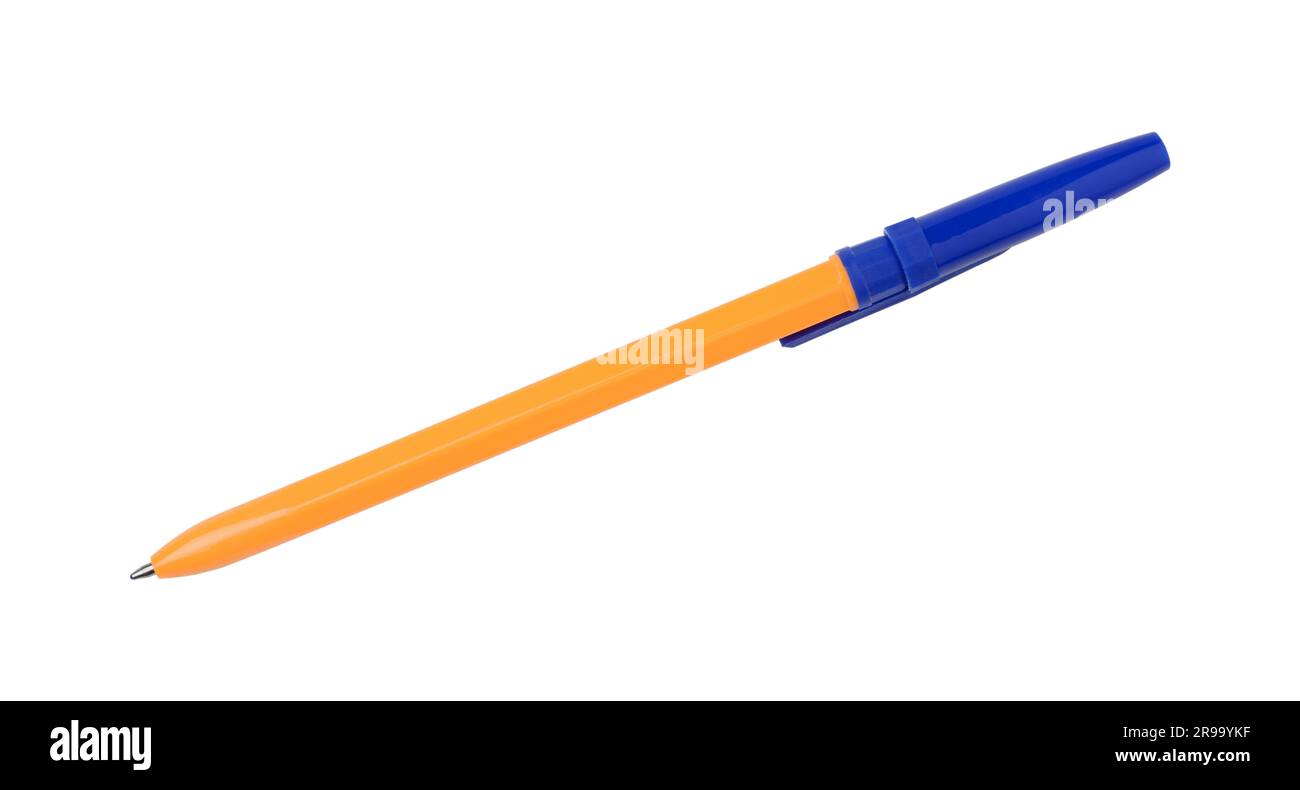 New plastic ballpoint pen isolated on white Stock Photo - Alamy