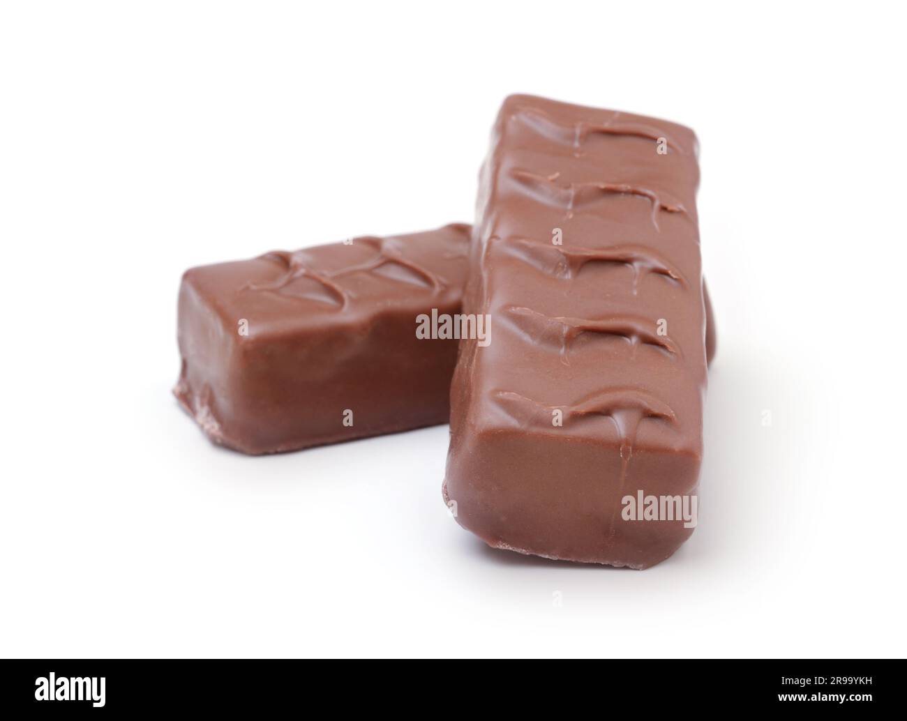 Two chocolate bars isolated on white Stock Photo - Alamy