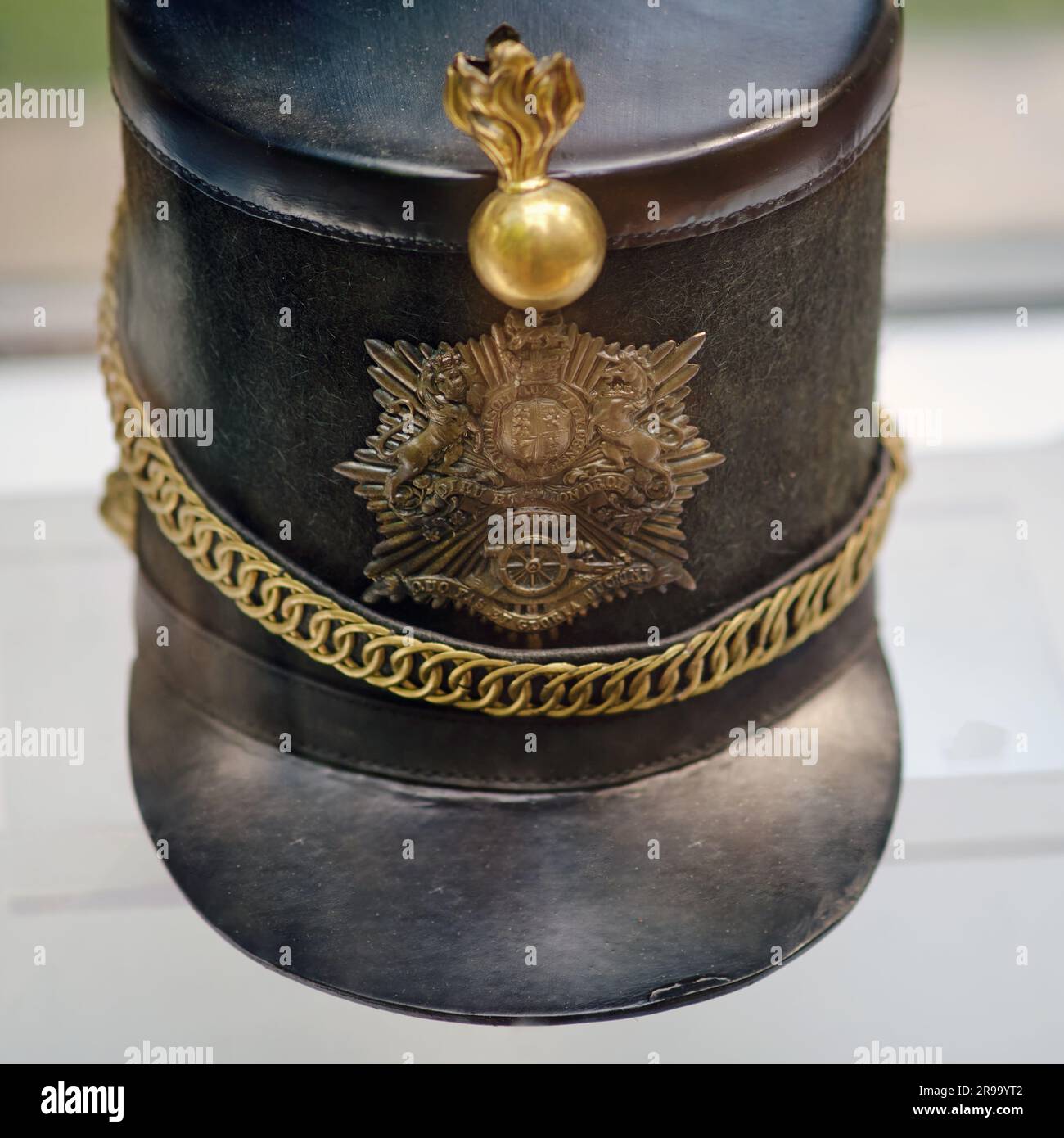 British artillery shako. Uniforms of soldiers of the middle of the 19th ...