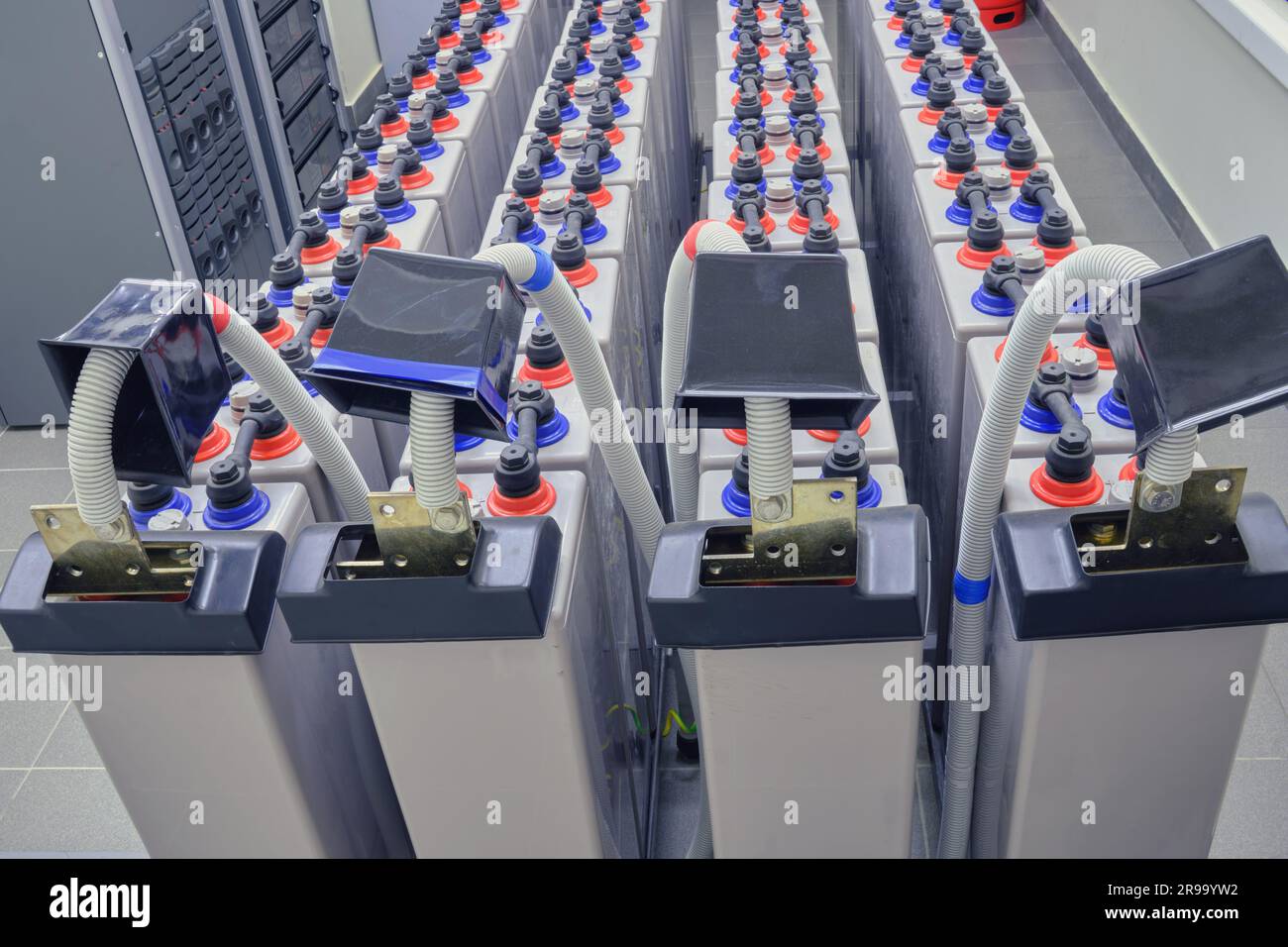 In case of an emergency, the UPS battery system will keep the server ...