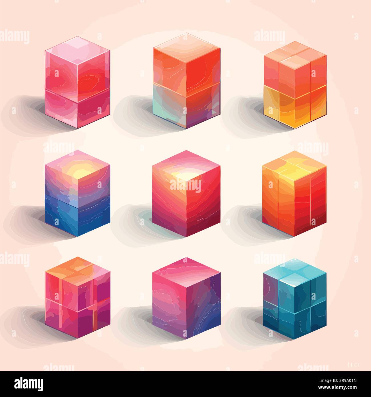 Metal cube set Stock Vector Images - Alamy
