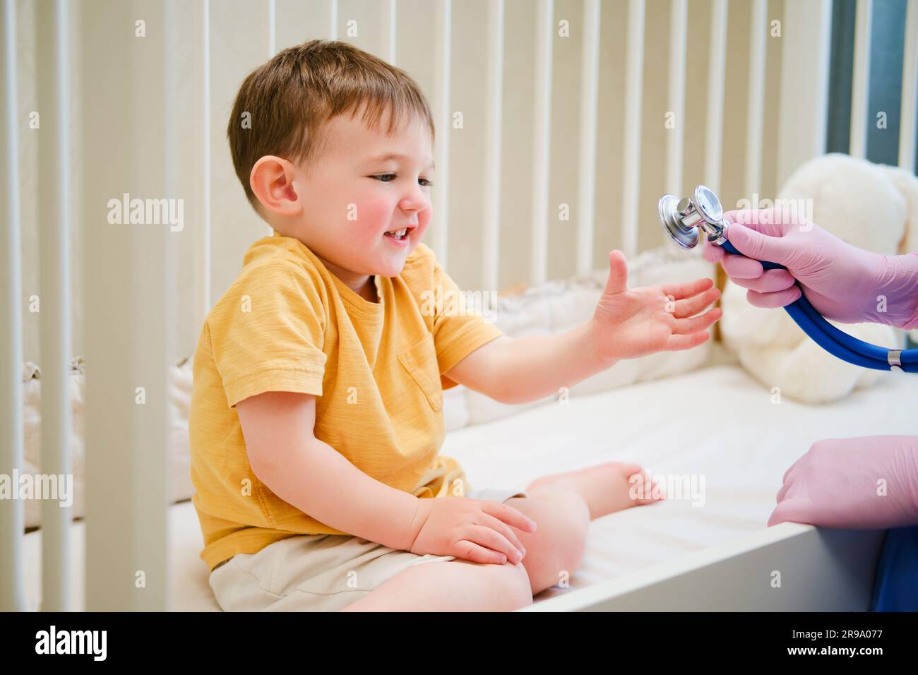 The nurse used the stethoscope to perform a diagnostic exam on the ...