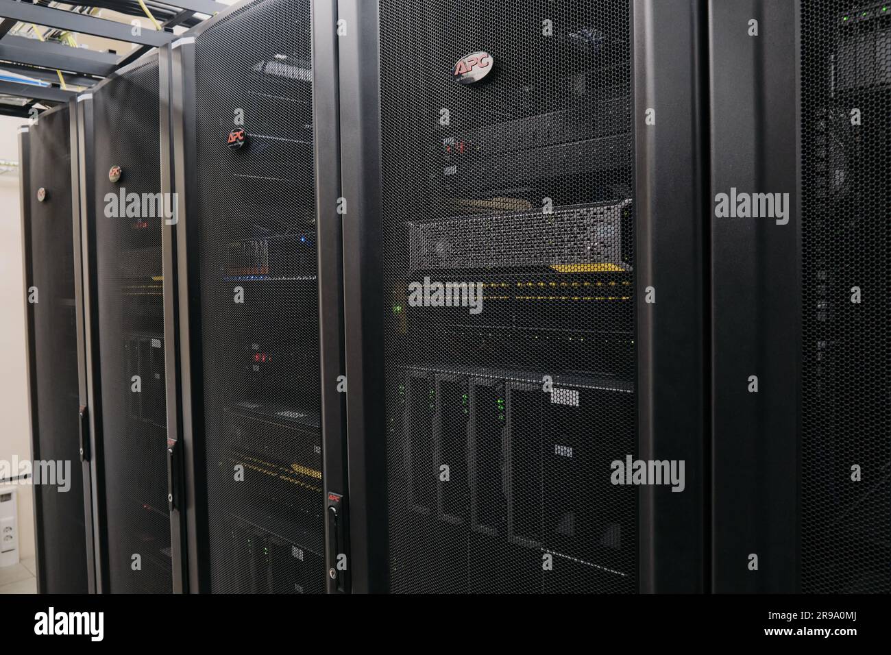 The datacenter is equipped with advanced server hardware APC cabinet ...