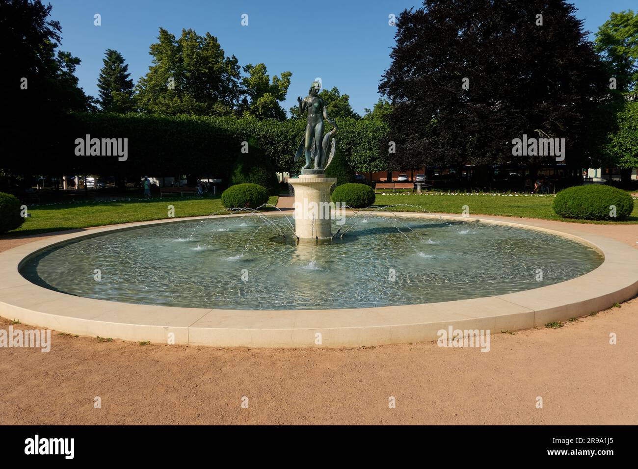 Podebrady, Czech Republic - June 12, 2023 - Leda with swan and park ...
