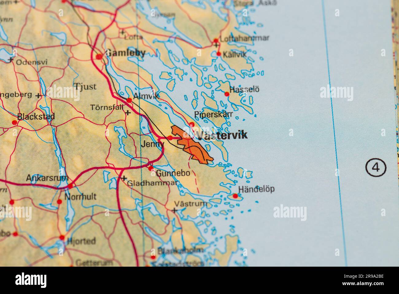 Gothenburg, Sweden - February 20 2022: Map of Västervik in Sweden Stock ...