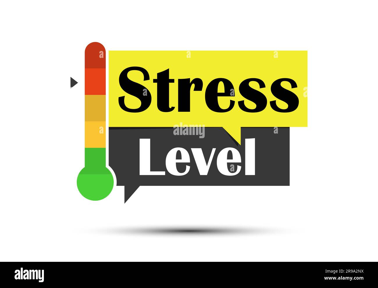 Measuring the level of stress in people. Nice speech bubble with an ...
