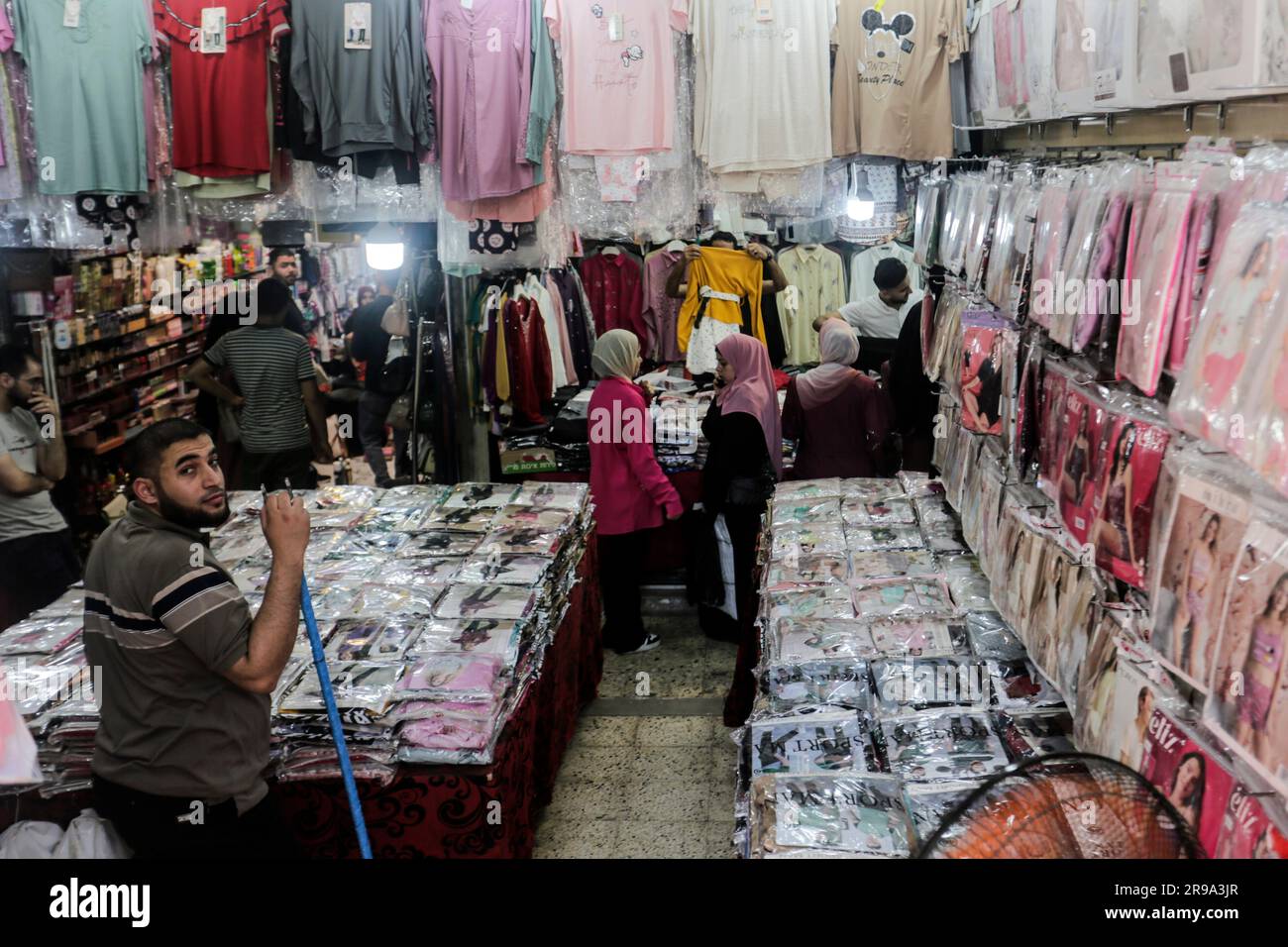 June 25, 2023, Gaza City, The Gaza Strip, Palestine: Palestinians shop ...
