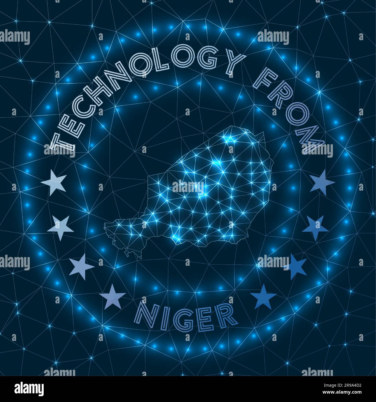 Technology From Niger. Futuristic geometric badge of the country ...