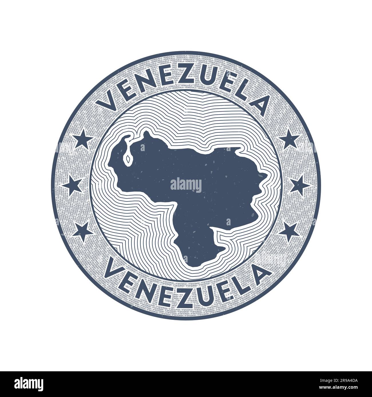 Venezuela round badge vector. Country round stamp with shape of ...