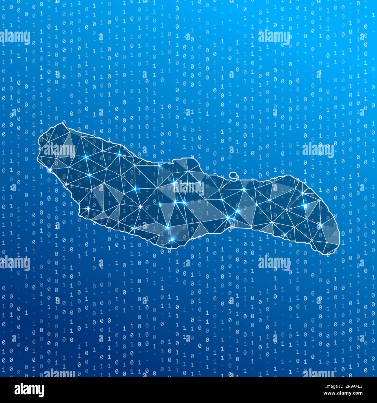 Network map of Saona Island. Island digital connections map. Technology ...