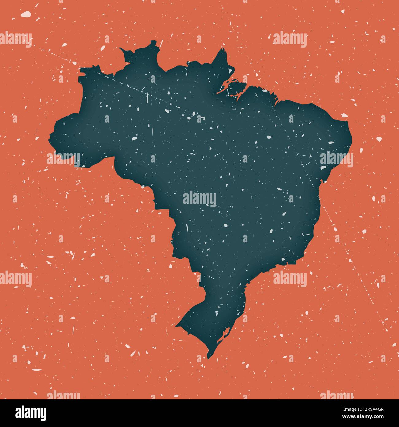 Brazil vintage map. Grunge map of the country with distressed texture ...