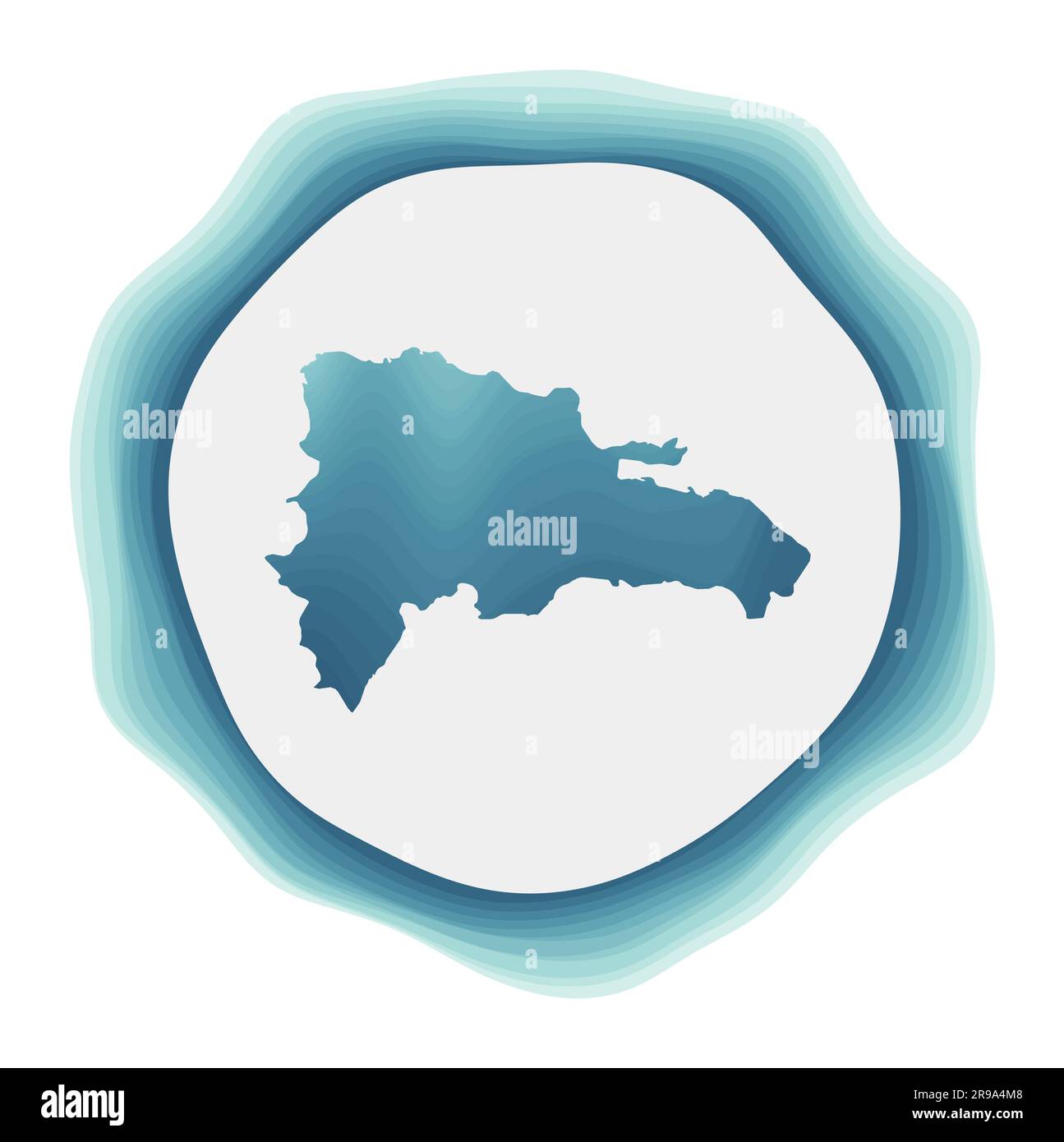 Dominicana logo. Badge of the country. Layered circular sign around ...