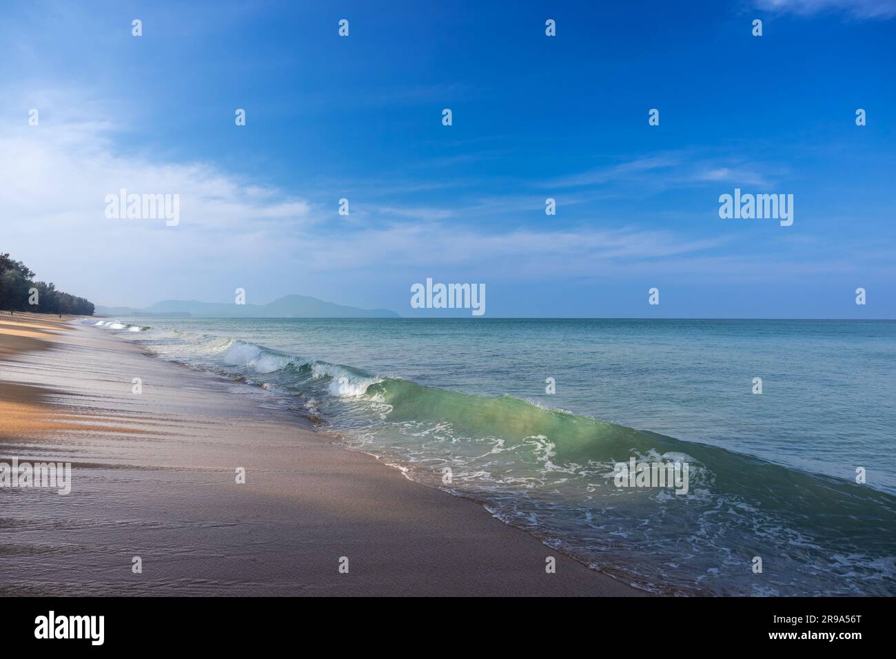 Magnificent beach northwest of Phuket in Thailand. Huge beach and ...