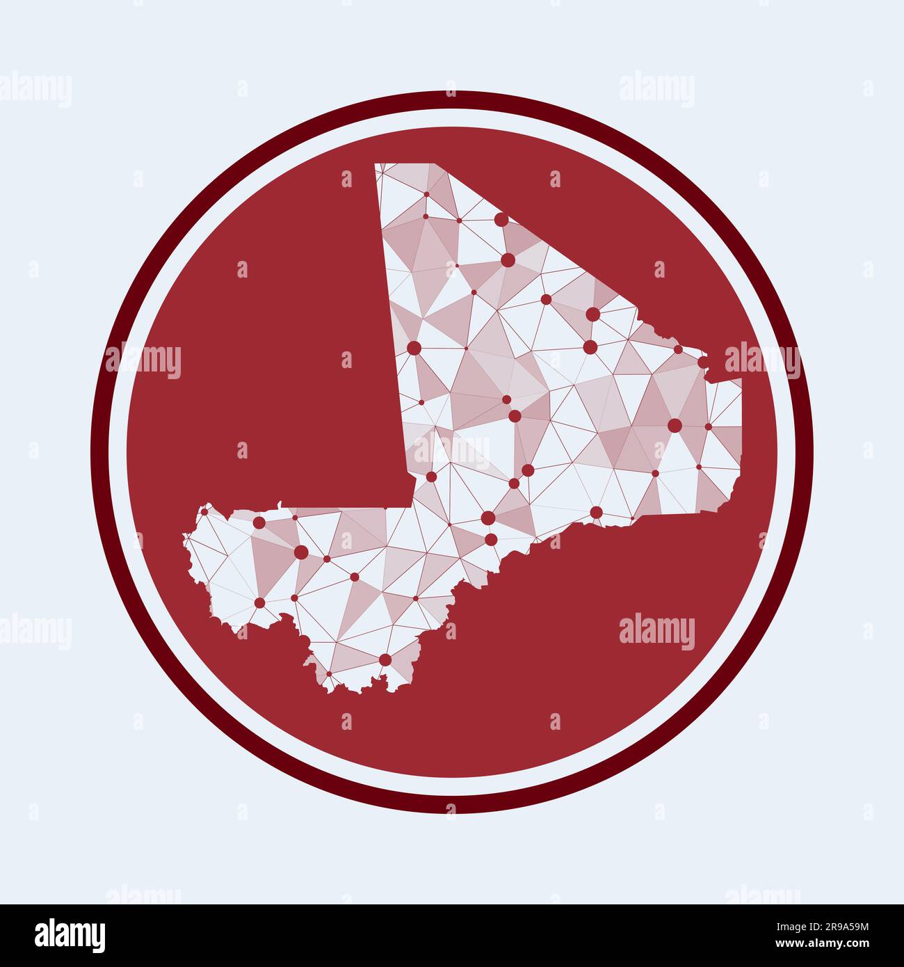 Mali icon. Trendy tech logo of the country. Geometric mesh round design ...