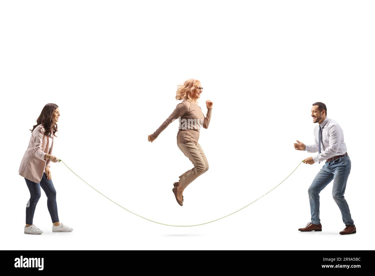 Group jumping skipping rope hi-res stock photography and images - Alamy