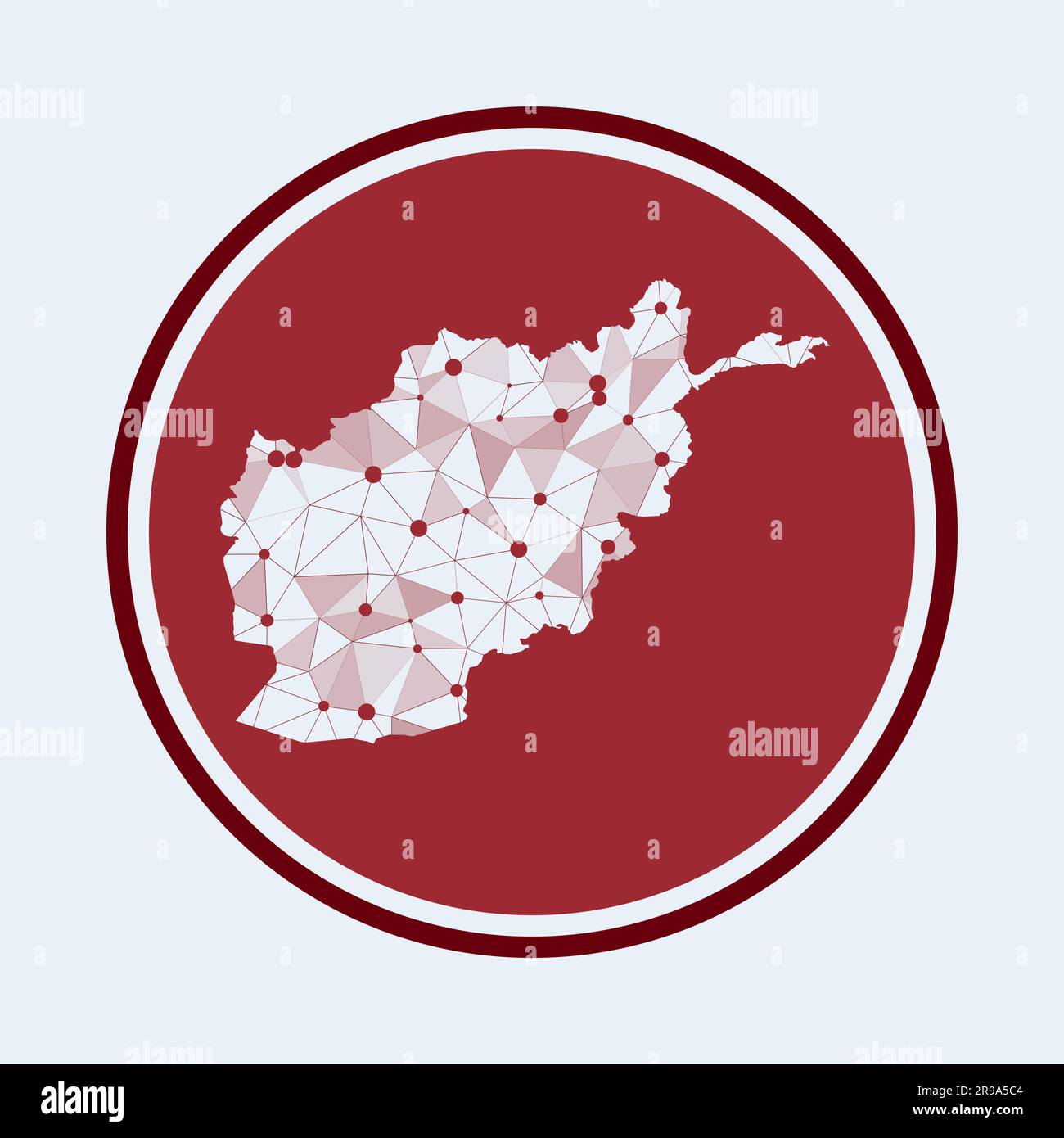 Afghanistan icon. Trendy tech logo of the country. Geometric mesh round ...