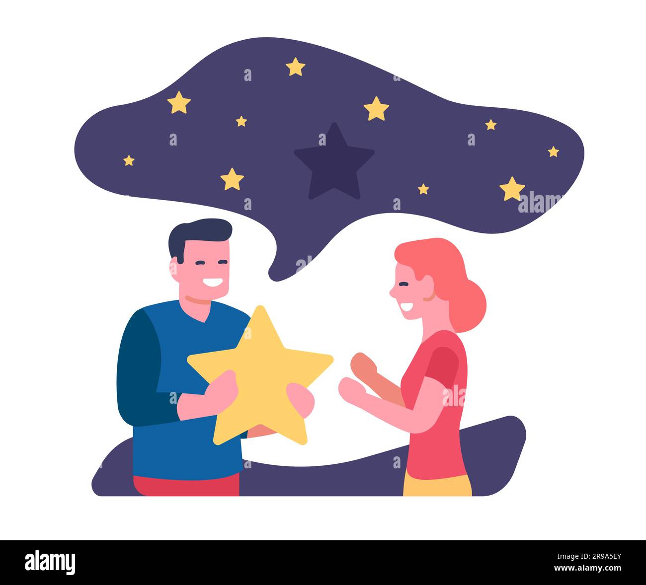 Man gives girl star from heaven as symbol of love and sacrifice. Guy ...