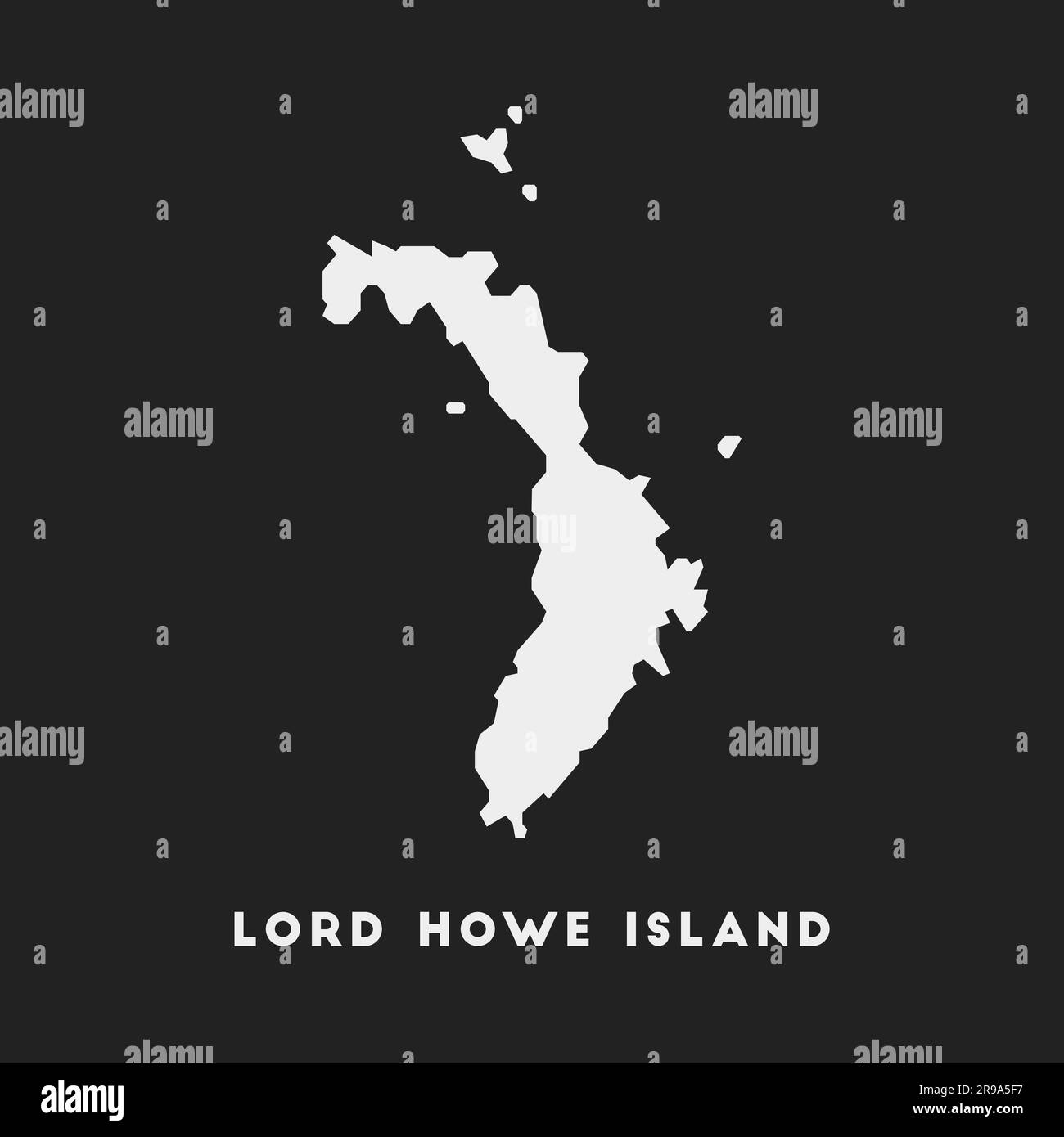 Lord Howe Island icon. Map on dark background. Stylish Lord Howe Island ...