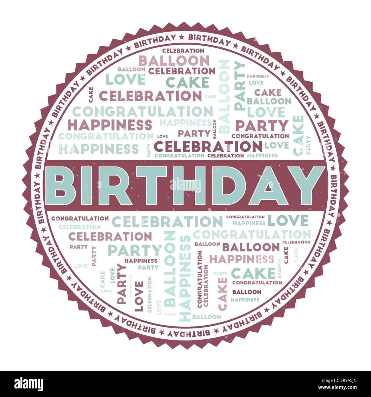Birthday word image. Birthday concept with word clouds and round text ...