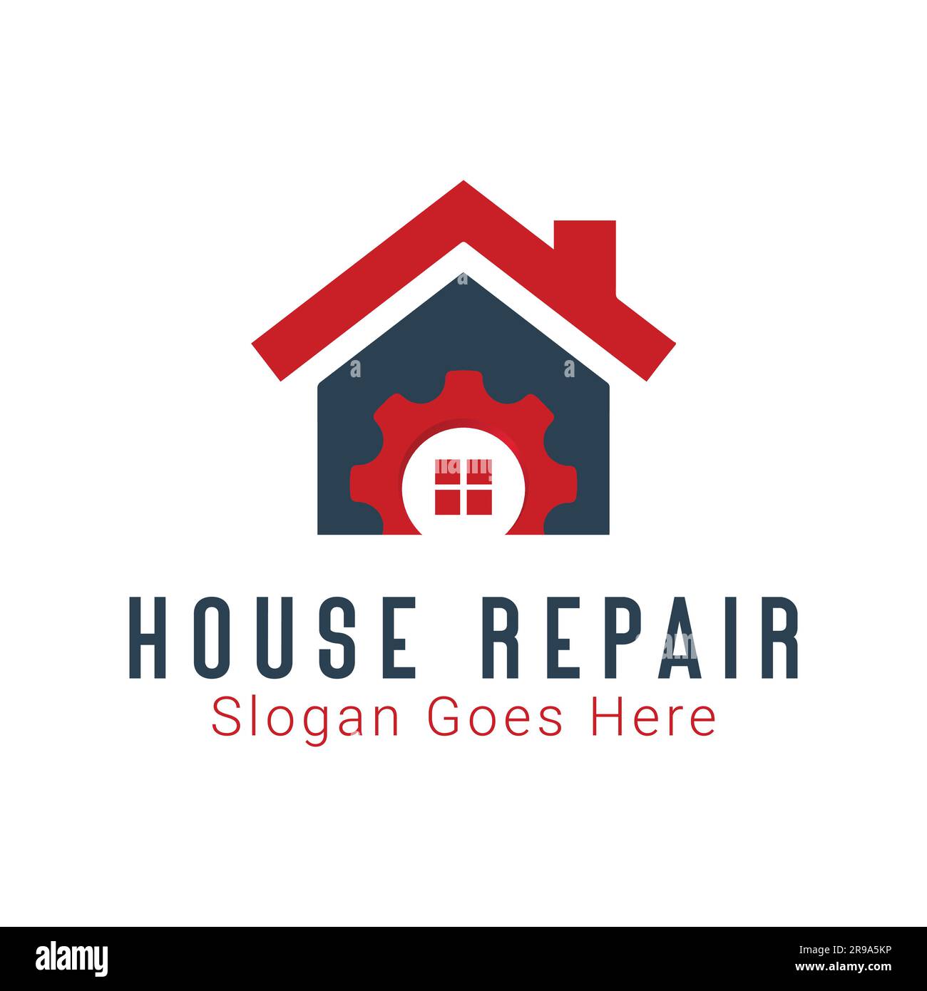 House Repair Logo Design Home Gear Logotype House Repairing Service ...